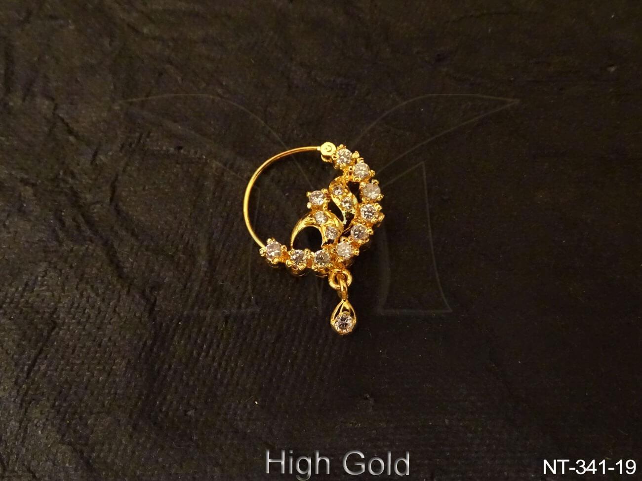 Center Leaf Delicate AD Nath - Nath - American Diamond Nath - MANEK RATNA