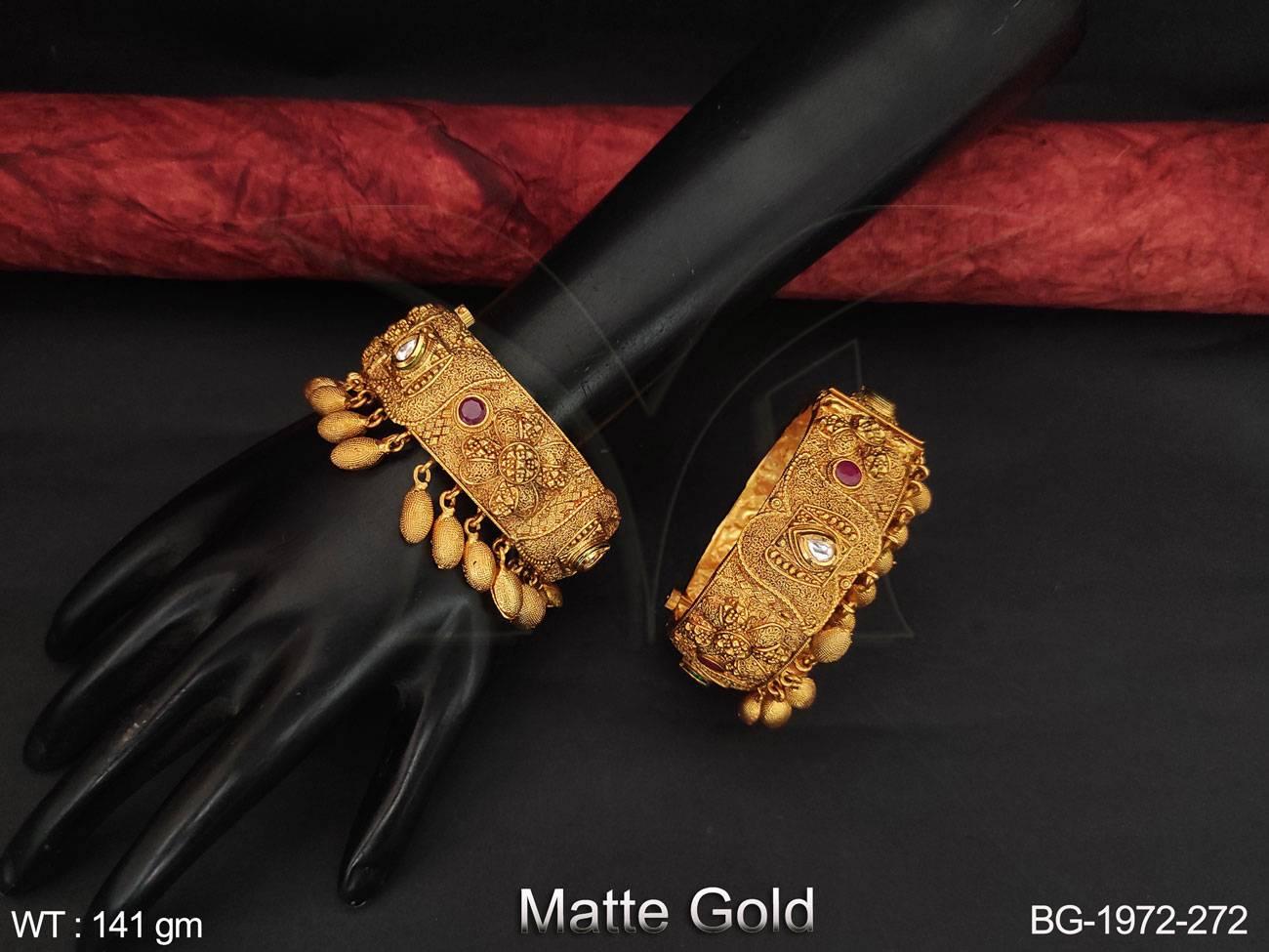 Matte Gold Polish Beautiful Design Wedding Wear Fancy Antique jewelry 2 ...