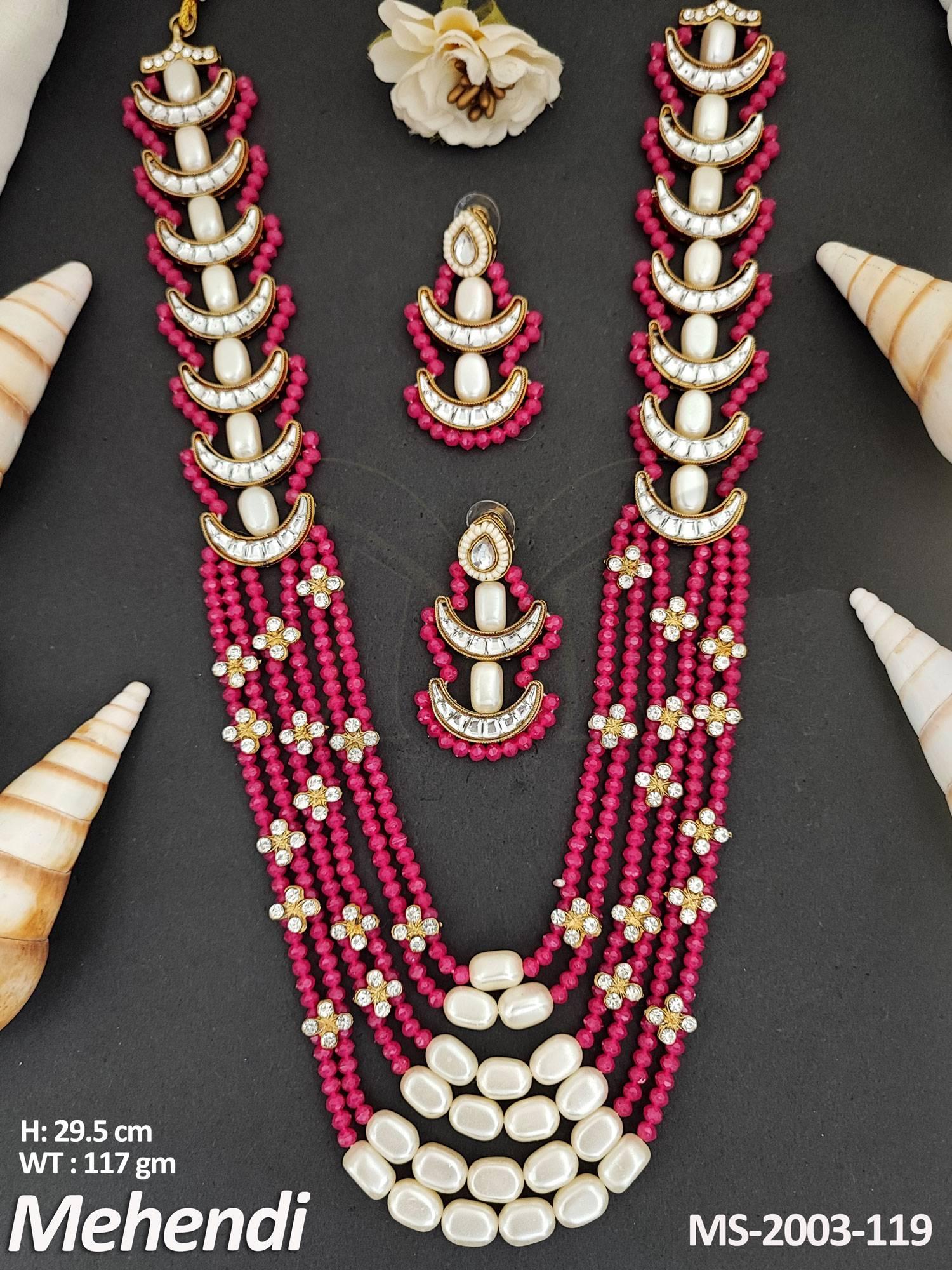 Antique Jewellery Designer Mehendi Polish Party Wear Mala Set , Whats ...