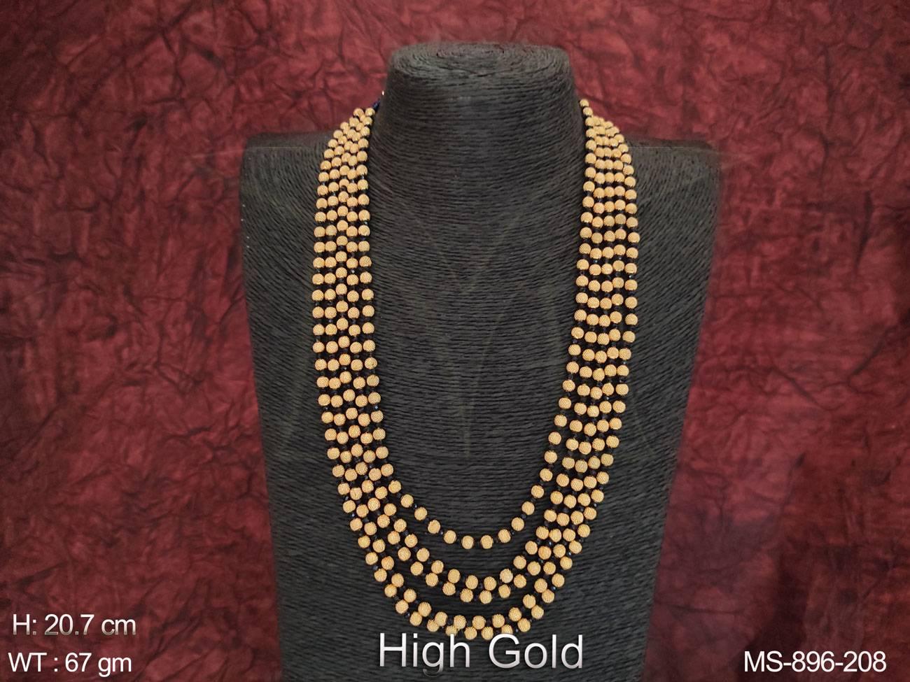 Party wear Fancy Style High Gold Polish Designer Beaded Mala Set, Whats ...