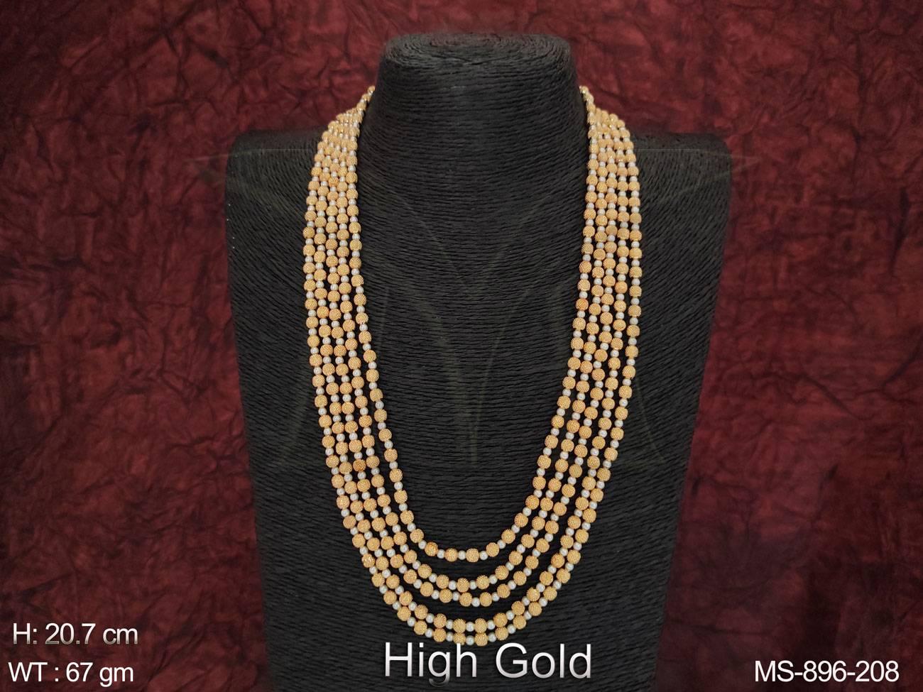 Party wear Fancy Style High Gold Polish Designer Beaded Mala Set, Whats ...