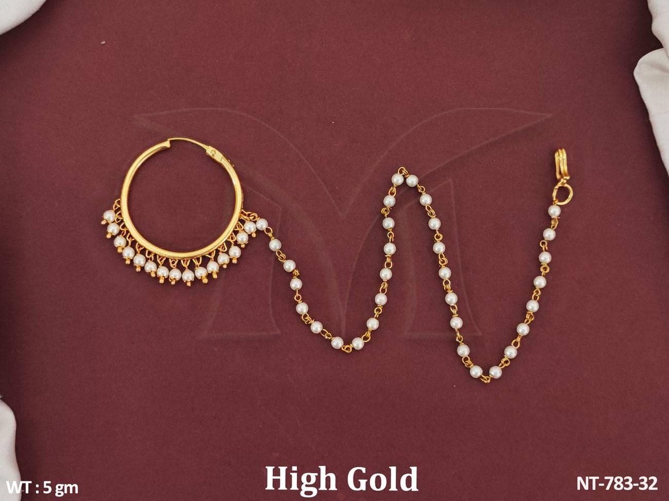 Antique Jewellery High Gold Polish Clusterpearls Antique Nath, Nath, Nath