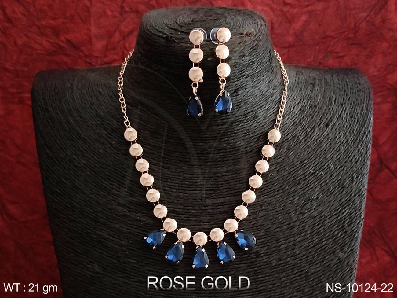 Beautiful Fancy Design Rose Gold Polish Designer Antique Necklace Set ...