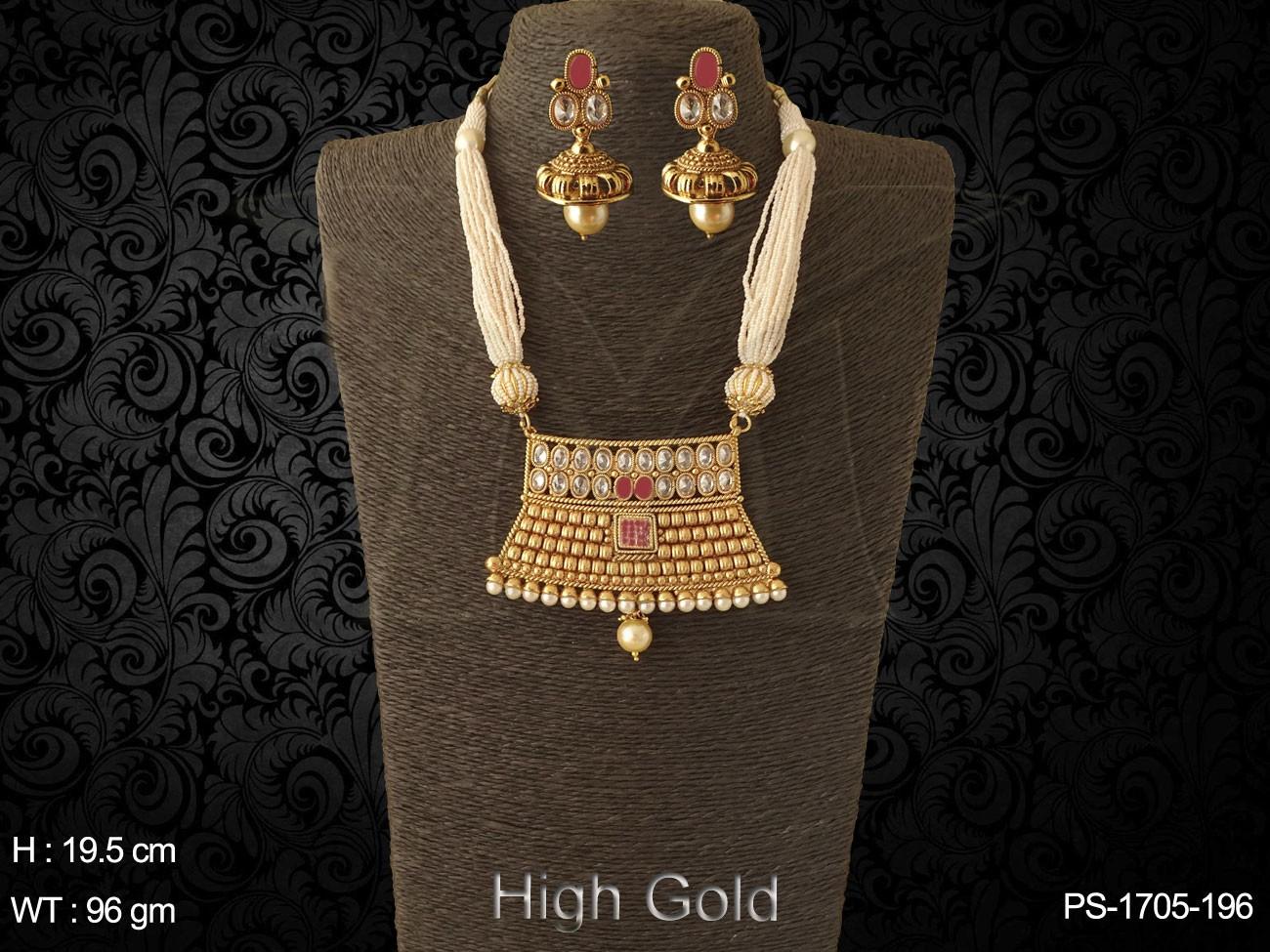 Rectangular Style Stoned Designer Pendant Set - Antique Jewellery ...