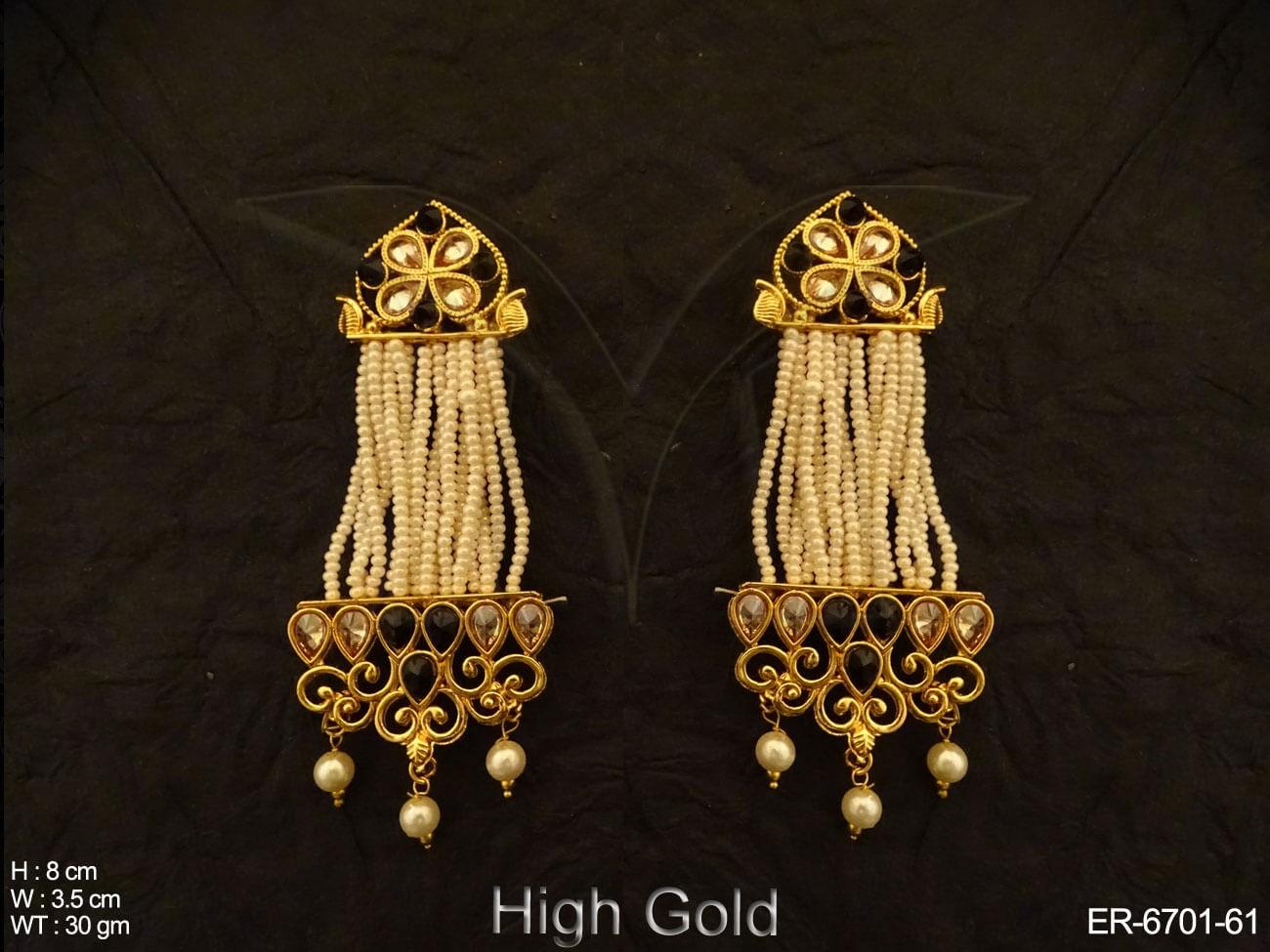 Moti Designer Antique Long Earrings - EARRINGS - Copper and Brass ...