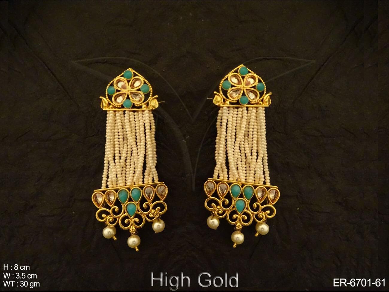 Moti Designer Antique Long Earrings - EARRINGS - Copper and Brass ...