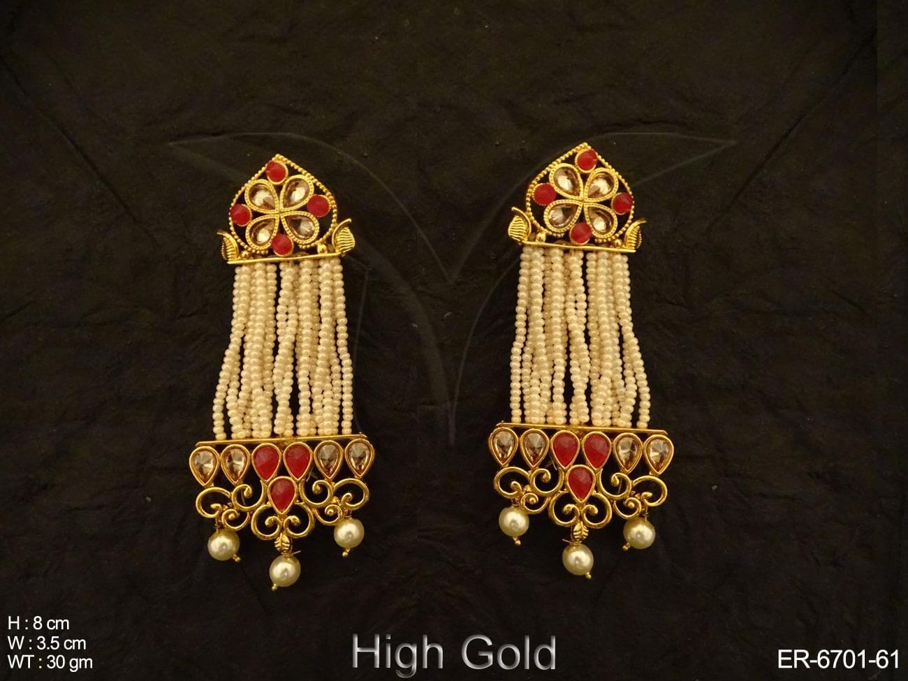 Moti Designer Antique Long Earrings - EARRINGS - Copper and Brass ...