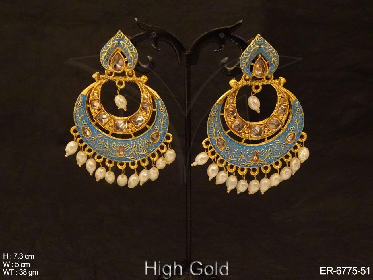 Chand Bali Shape Meena Antique Earrings - EARRINGS - Copper and Brass ...