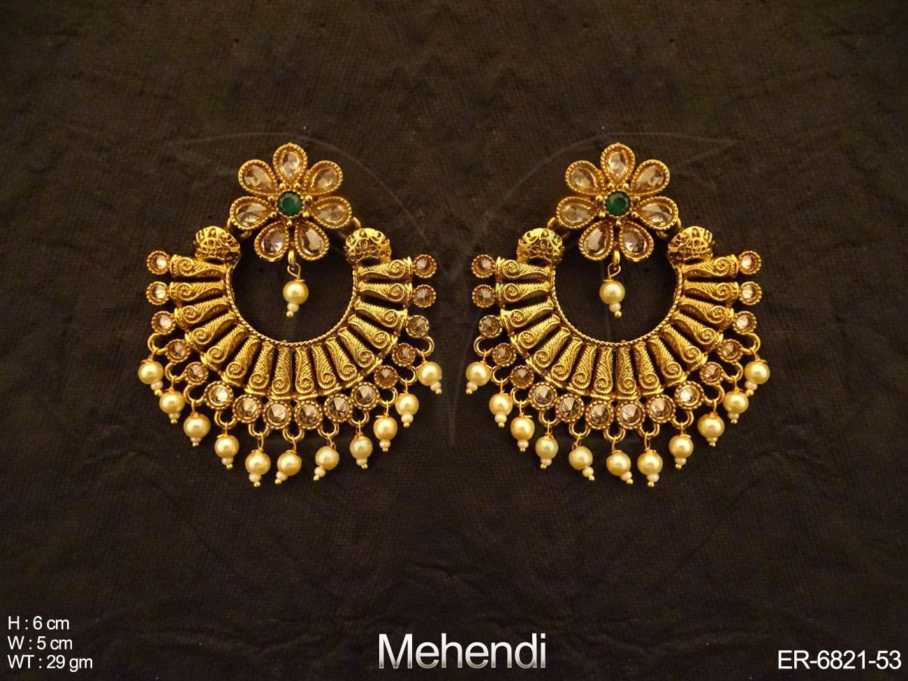 Chand Shape Designer Antique earring - EARRINGS - Copper and Brass ...