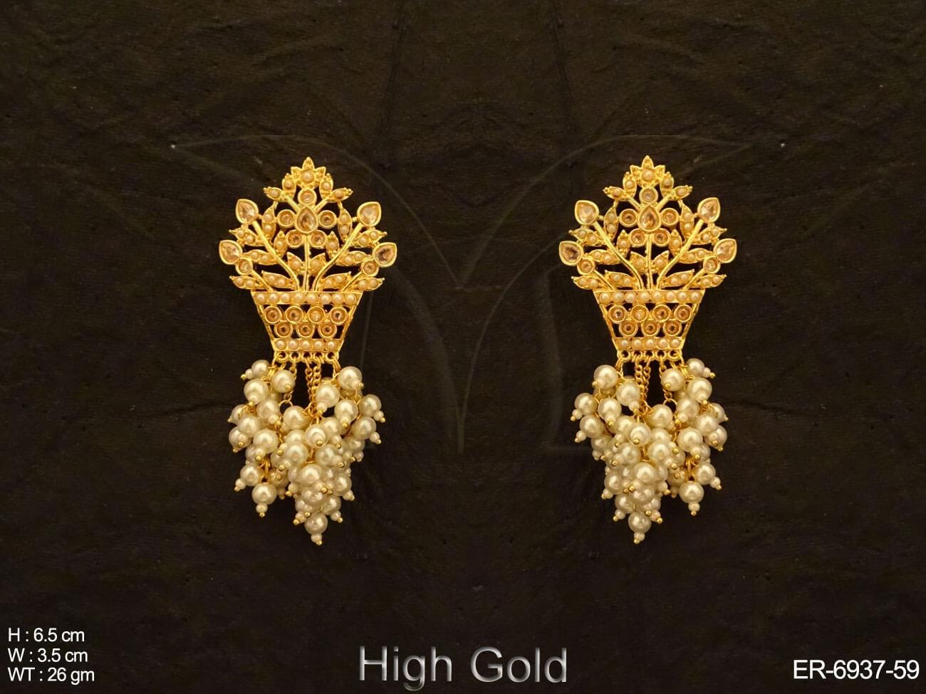 Flower Vaz Designer Earrings Set, EARRINGS, EARRINGS
