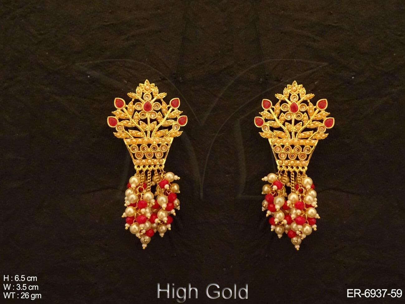 Flower Vaz Designer Earrings Set, EARRINGS, EARRINGS
