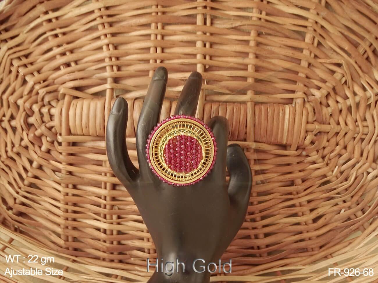 Crystal moti ruby green meena antique finger ring - FINGER RINGS ...