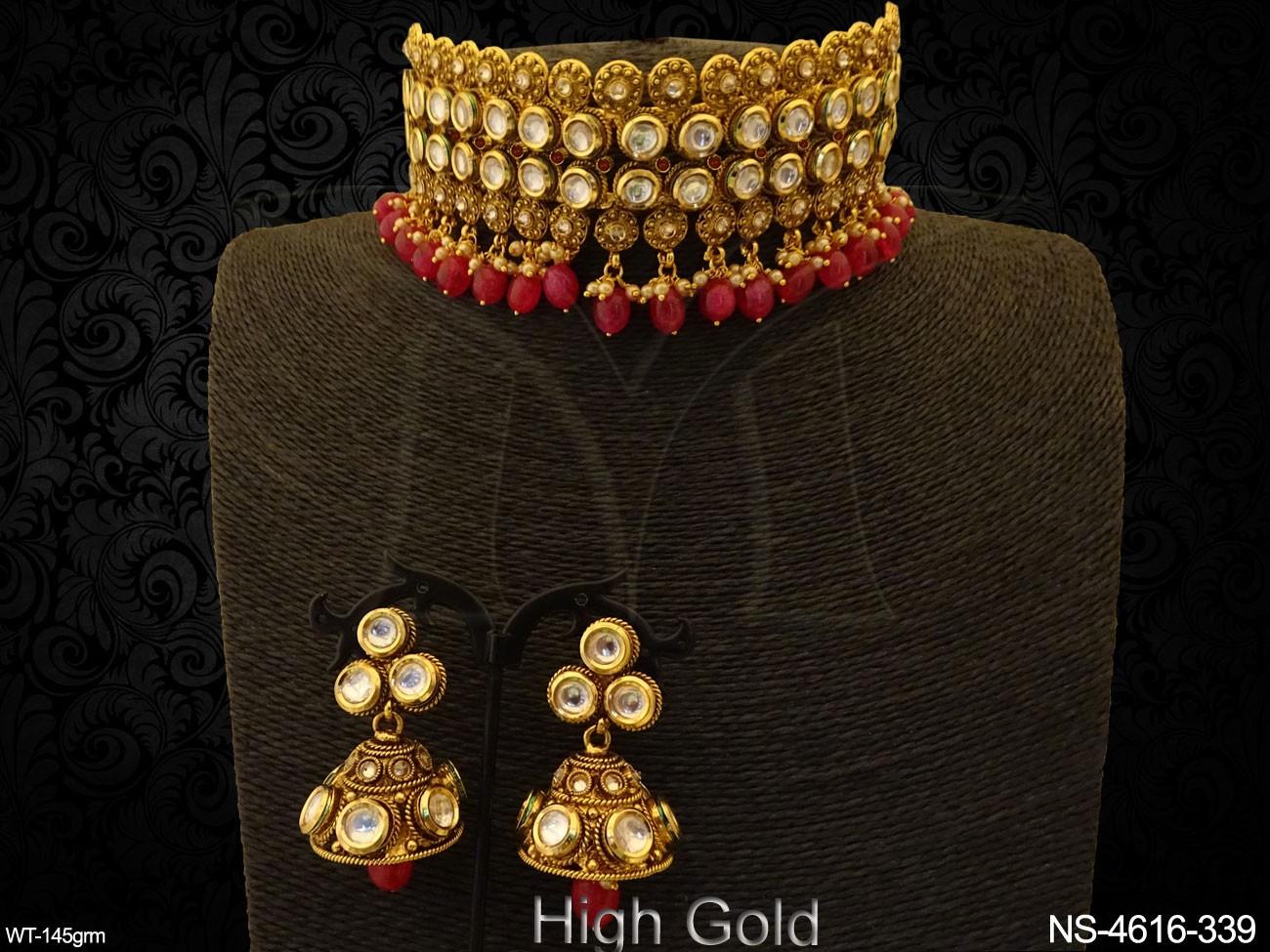 Chokor Style Moti Antique Necklace Set - NECKLACE SETS - Copper and ...