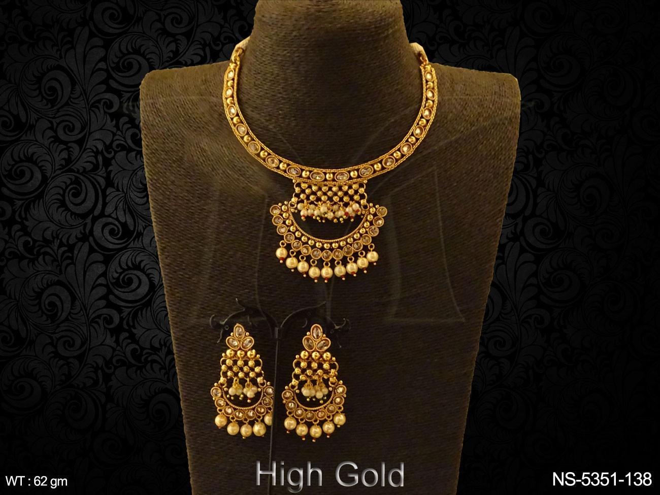 Chand Shape Base Antique Necklaces - NECKLACE SETS - Copper and Brass ...