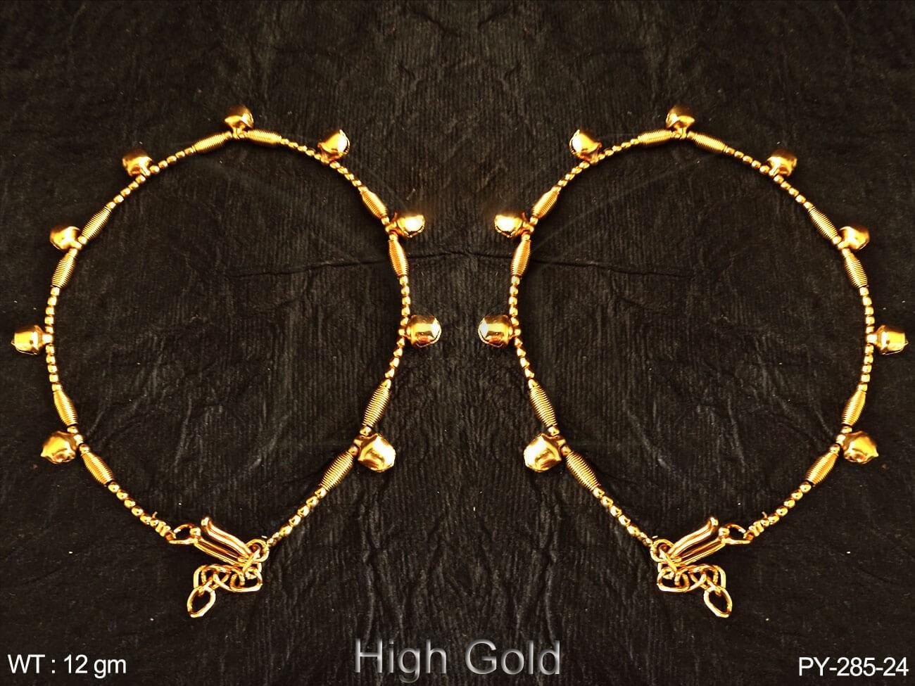 Single ghungroo high gold antique payal - PAYAL - Copper and Brass ...