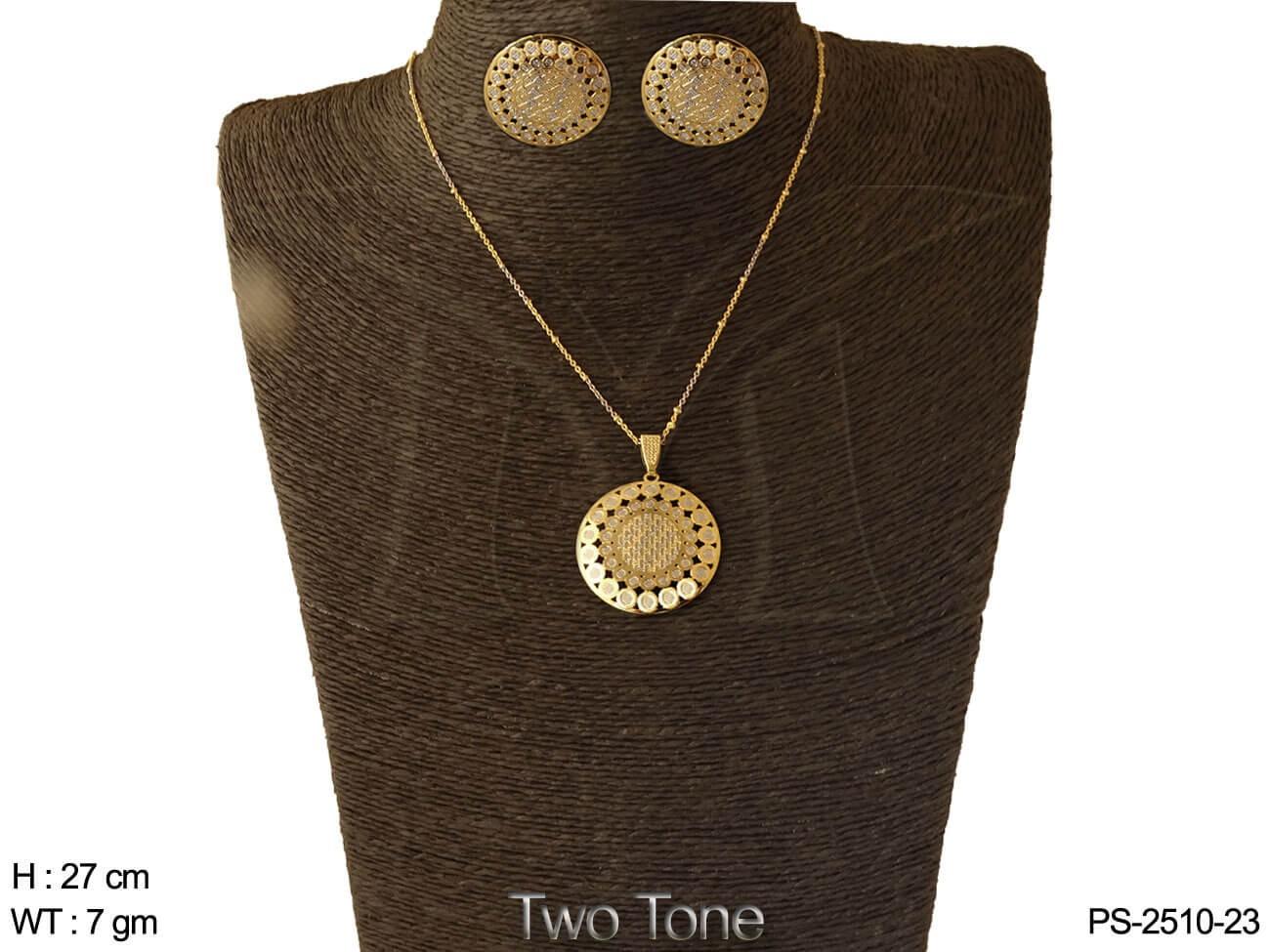 Round design two tone CNC pendant set - PENDANT SETS - CNC Pendant set ...