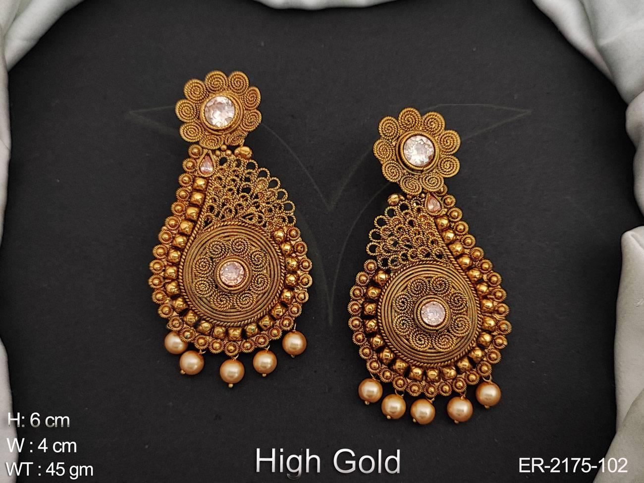 koyari chakri ful designed antique earrings, EARRINGS, EARRINGS