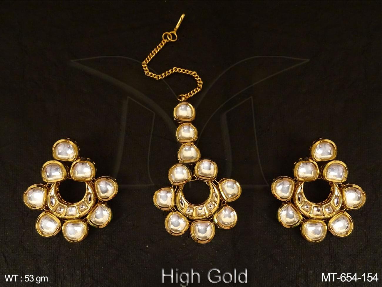Round style Chand Shape Kundan Maang tikka - Kundan Jewellery - Maang ...