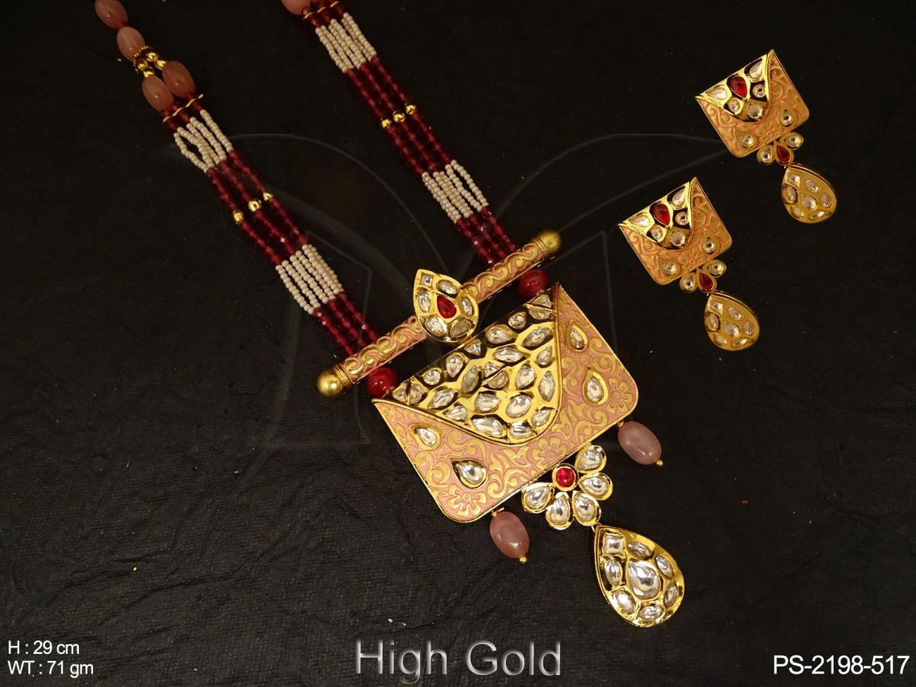 Rounded Rectangular Designer Kundan Pendant - Kundan Jewellery ...