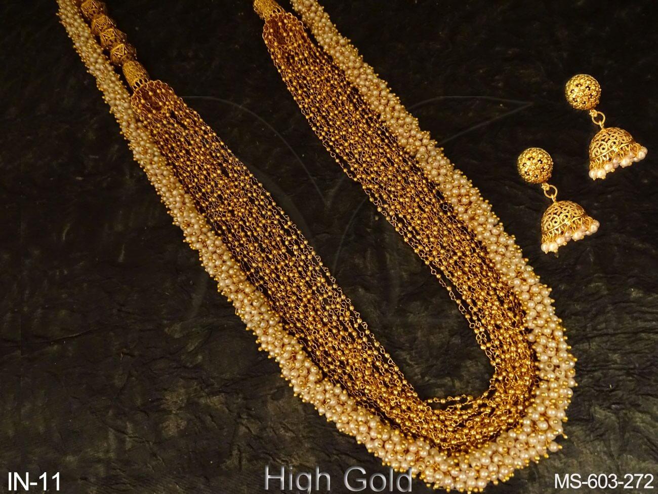 Moti Multi Mala Long Traditional Set - Designer Jewellery - Beaded ...