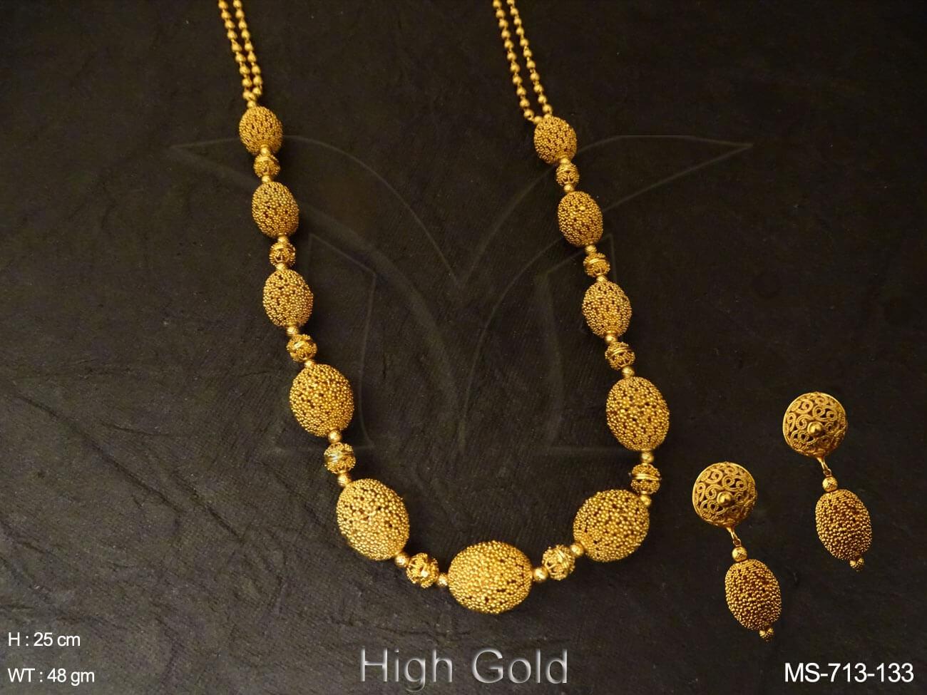 Oval Ball Shape Long Mala Set - Designer Jewellery - Beaded Malas ...
