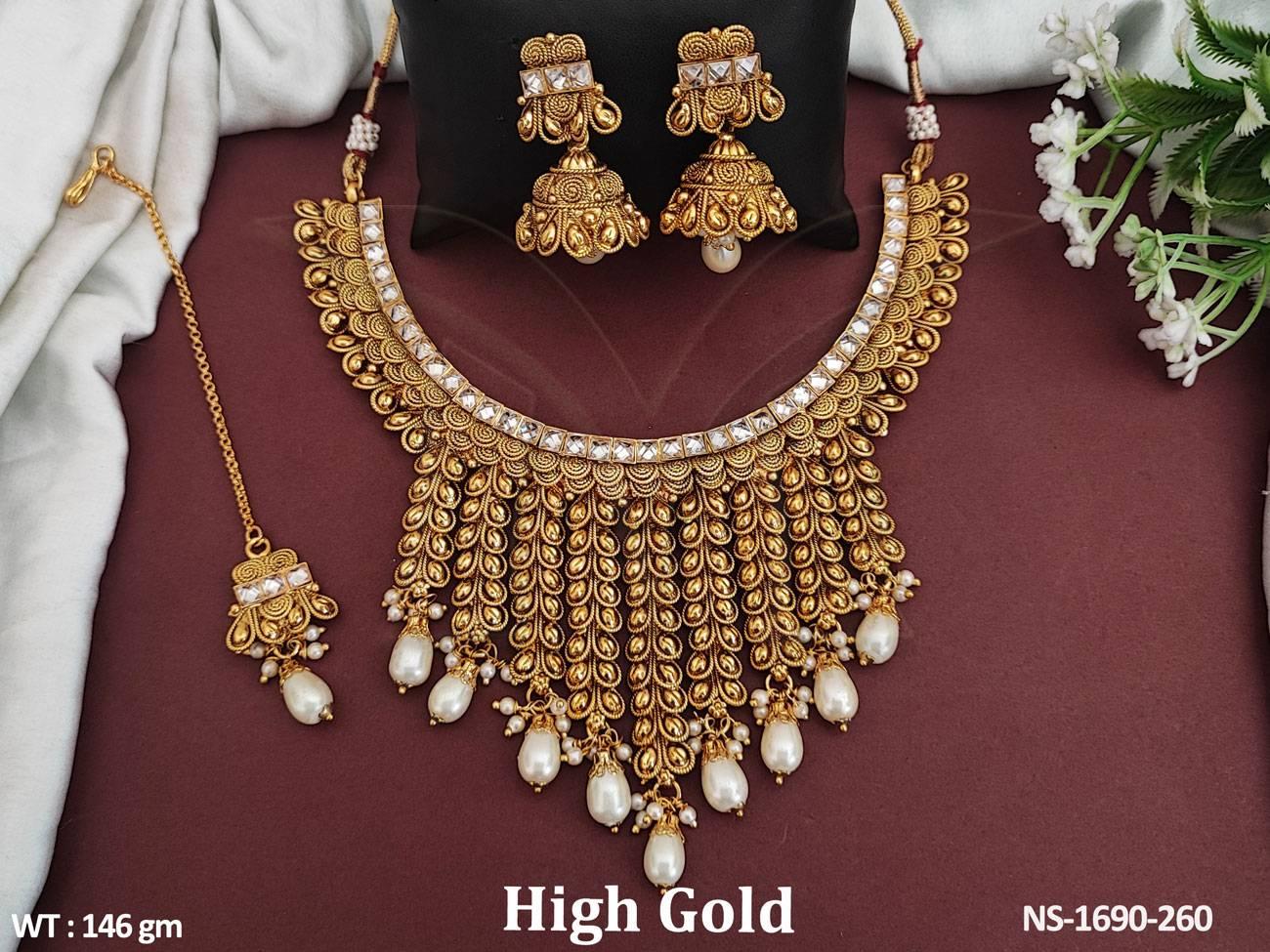 multiple choti with chakri style antique necklace set, NECKLACE SETS ...