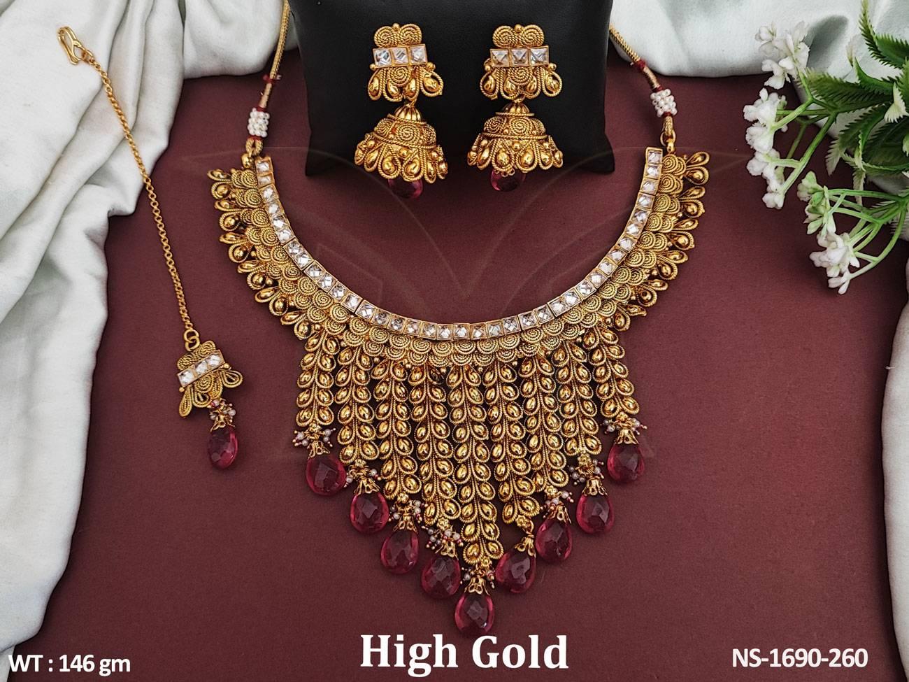 multiple choti with chakri style antique necklace set, NECKLACE SETS ...