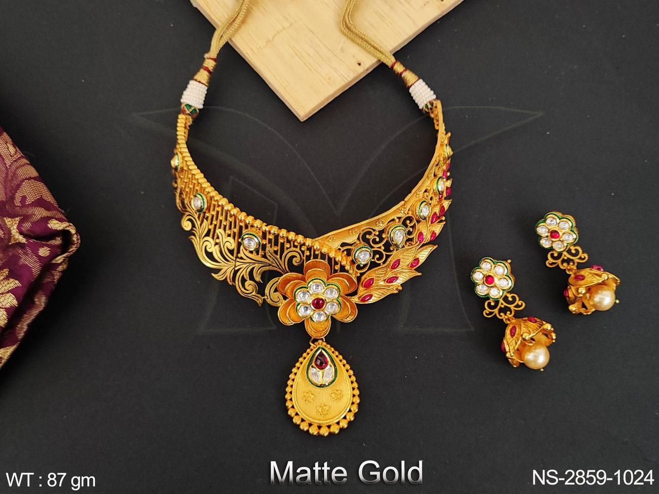 Paan Shape Flower Leaf Kundan Necklace, NECKLACE SETS, NECKLACE SETS