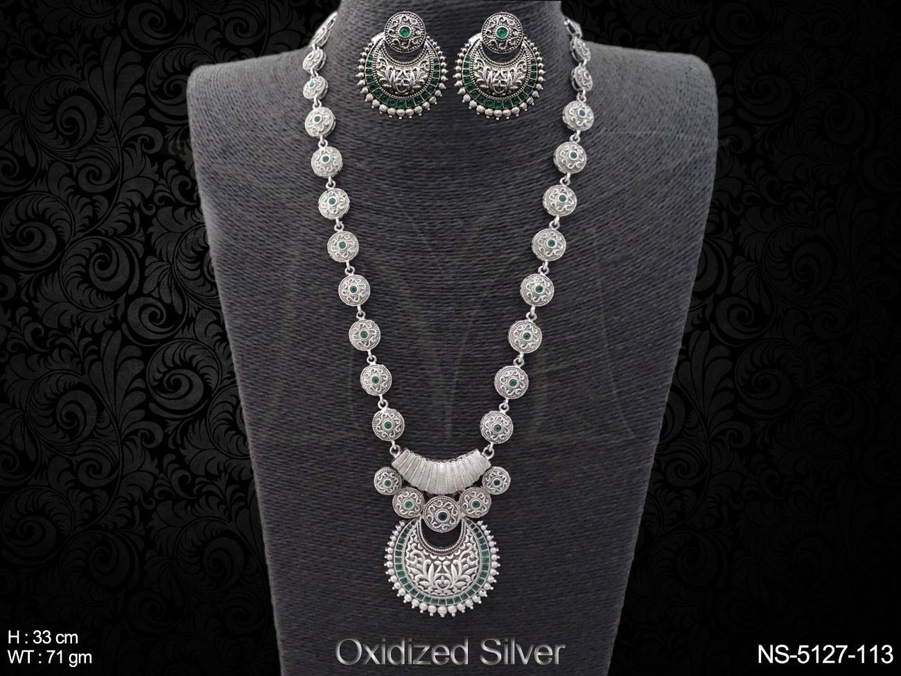 Chand Shape Base Long Zinc Necklace - NECKLACE SETS - Zinc Necklace ...