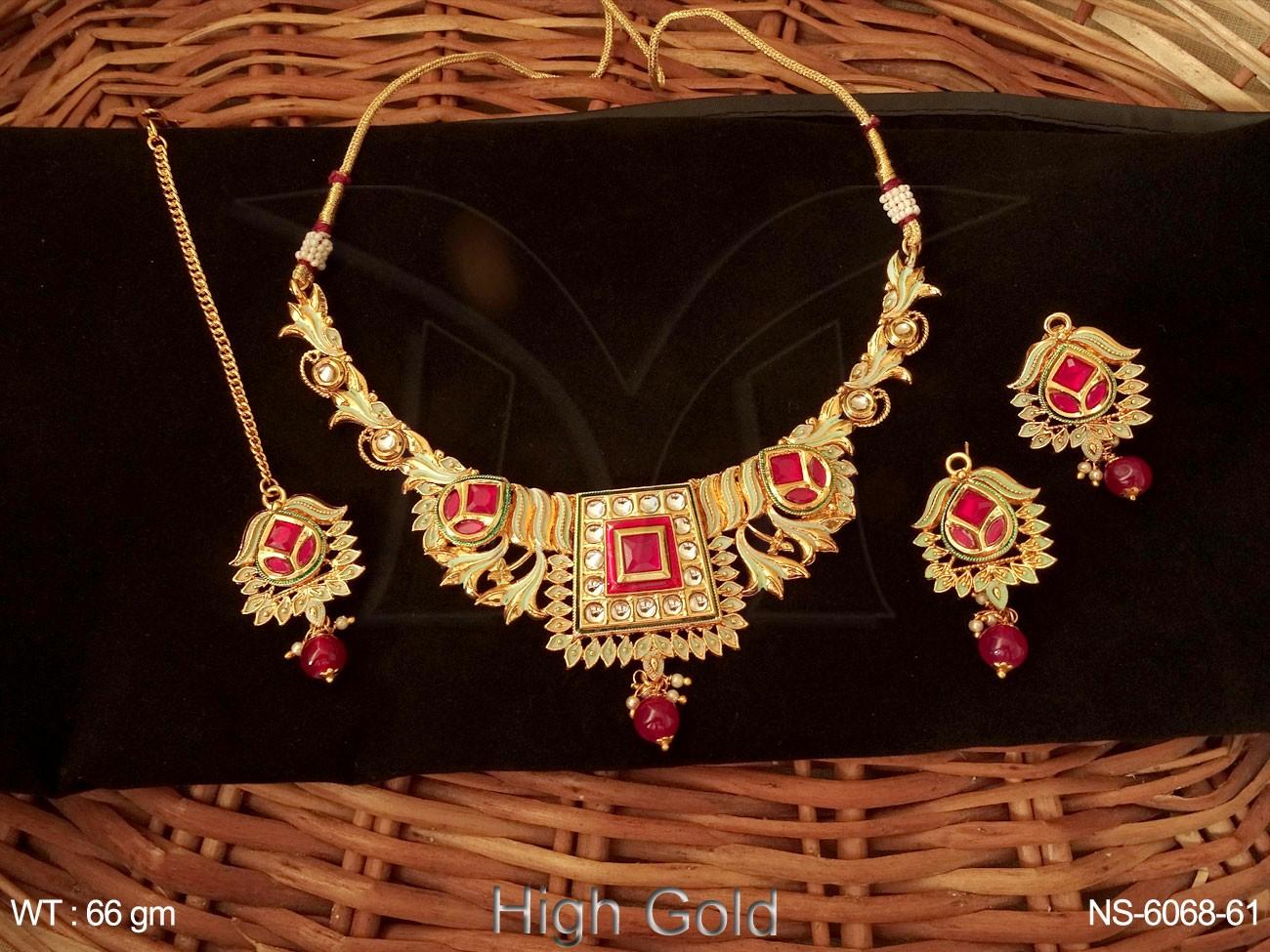 Meena work mint antique necklace - NECKLACE SETS - NECKLACE SETS ...