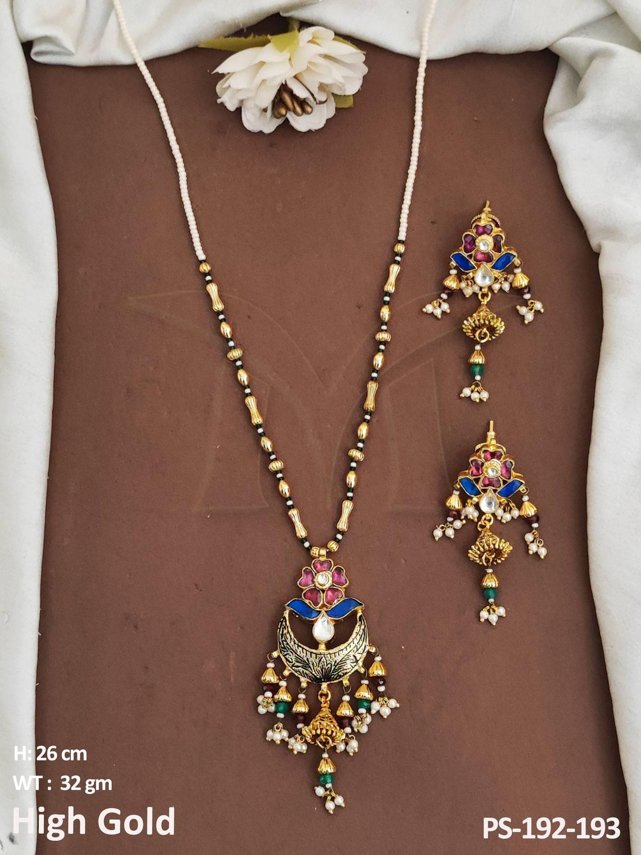 chand shape antique delicate pendant set, PENDANT SETS, PENDANT SETS