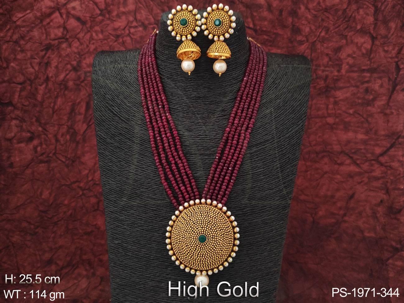 Round Shape Long Designer Pendant Set, Antique Jewellery,Antique ...