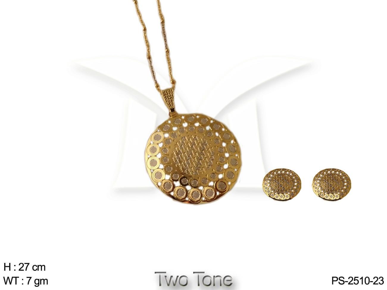 Round design two tone CNC pendant set - PENDANT SETS - CNC Pendant set ...