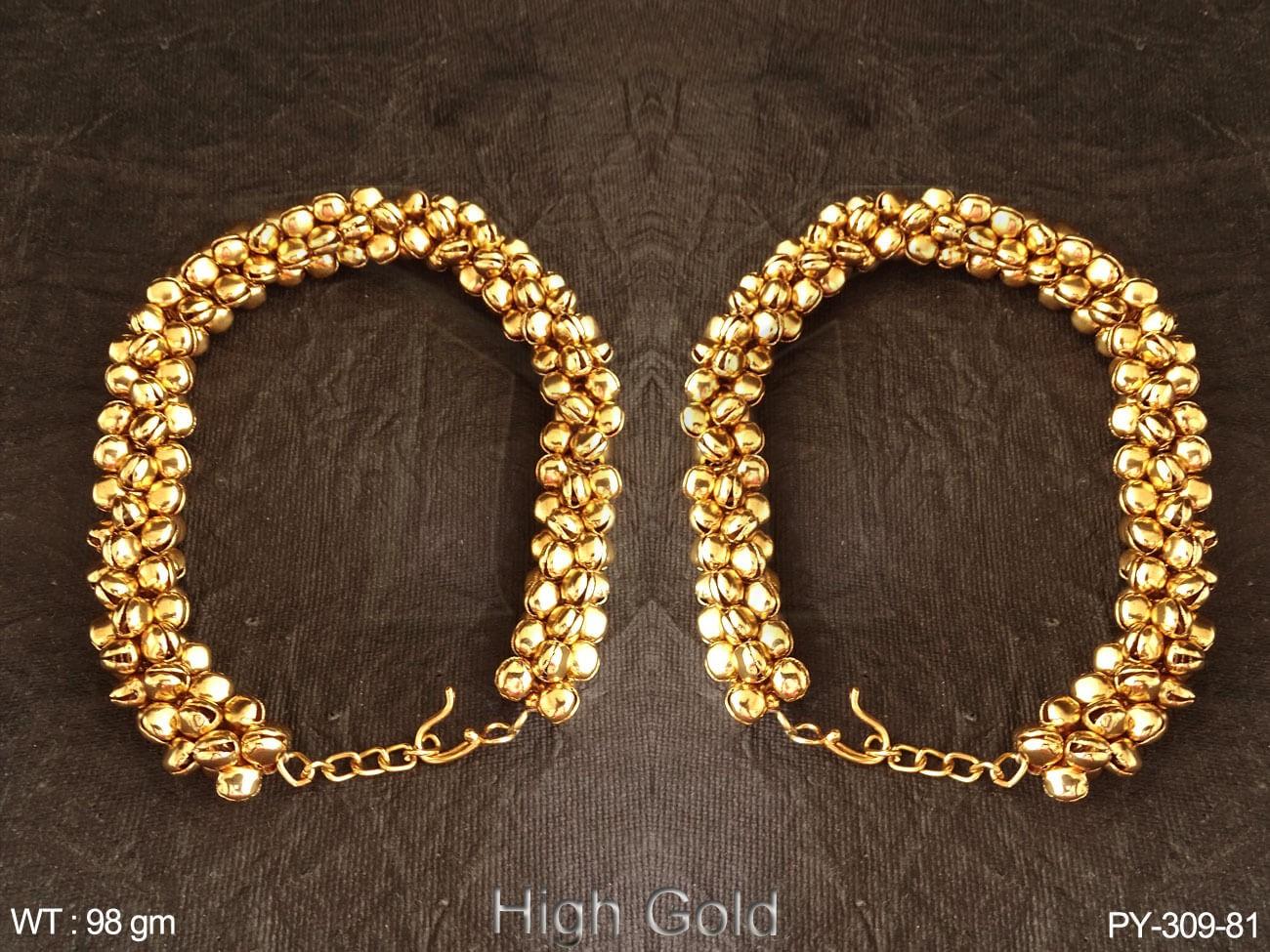 Ghungroo full high gold antique payal - PAYAL - Copper and Brass ...