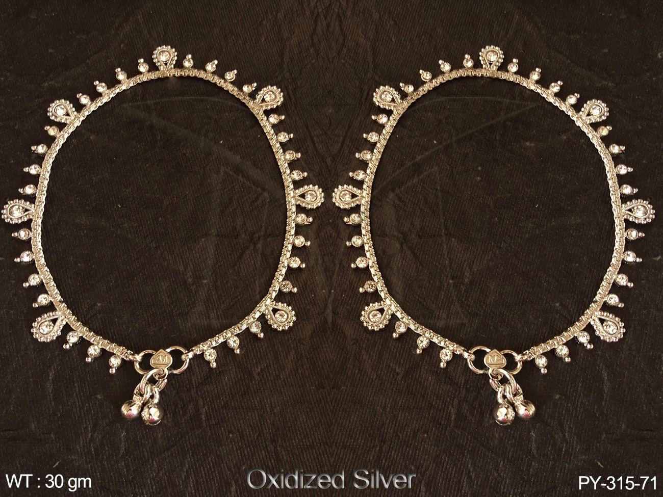 Fancy design silver antique payal - PAYAL - Copper and Brass Jewellery ...