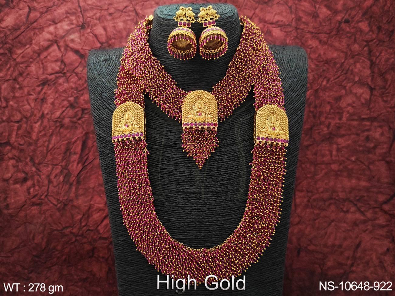 High Gold Polish Fancy Hollow Design Beautiful Long Temple Jewellery ...