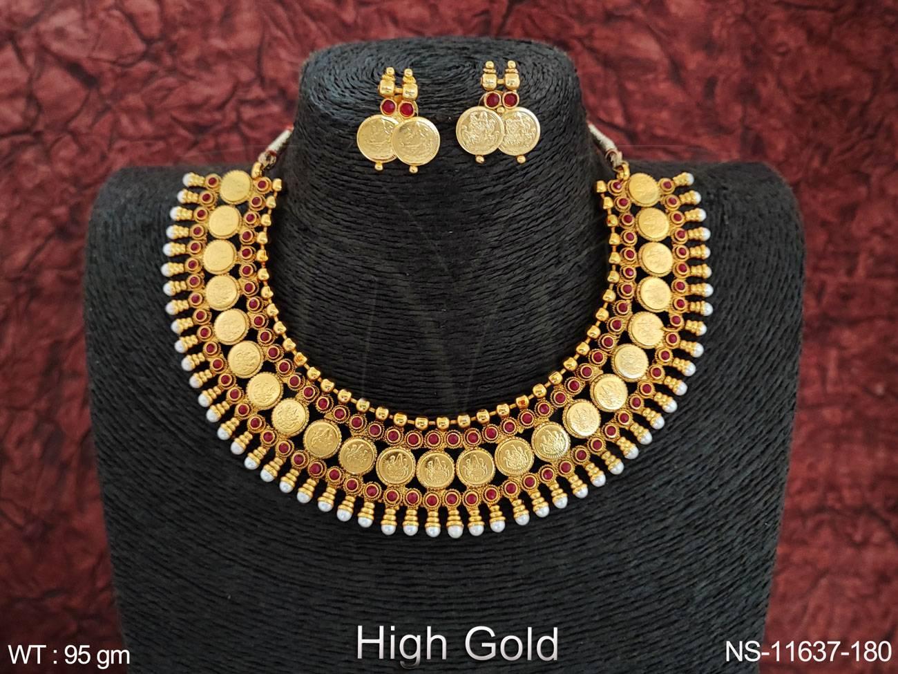 Temple Jewelry High Gold Polish God Laxmi Figure Beautiful Design ...