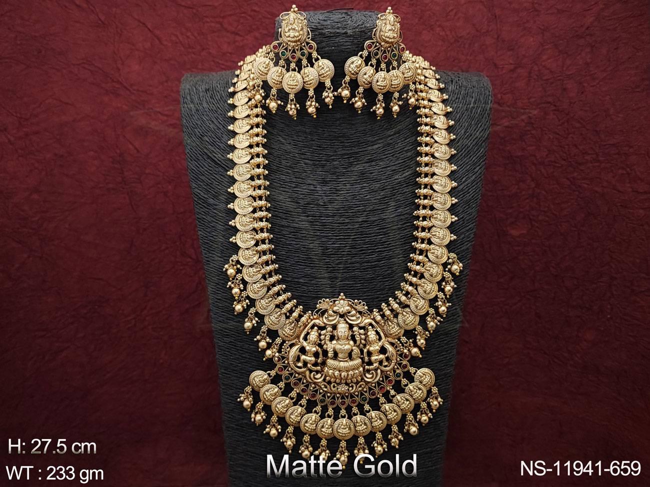 Temple Jewelry Matte Gold Polish South Bridal Wear Beautiful Design ...