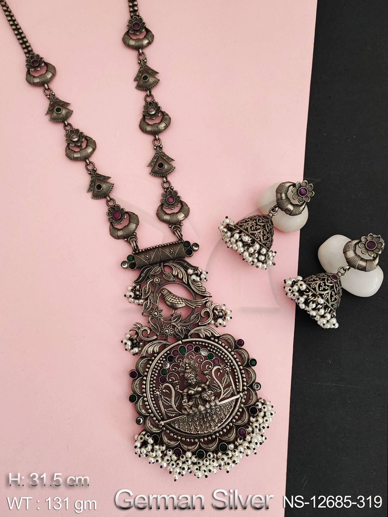Antique Temple Jewelelry German Silver Polish Fancy Desing Long ...