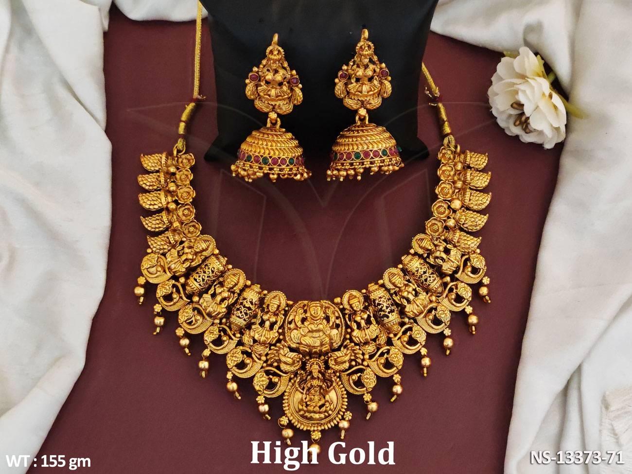 High Gold Polish Designer God Laxmi Design Pendant Temple Jewellery ...