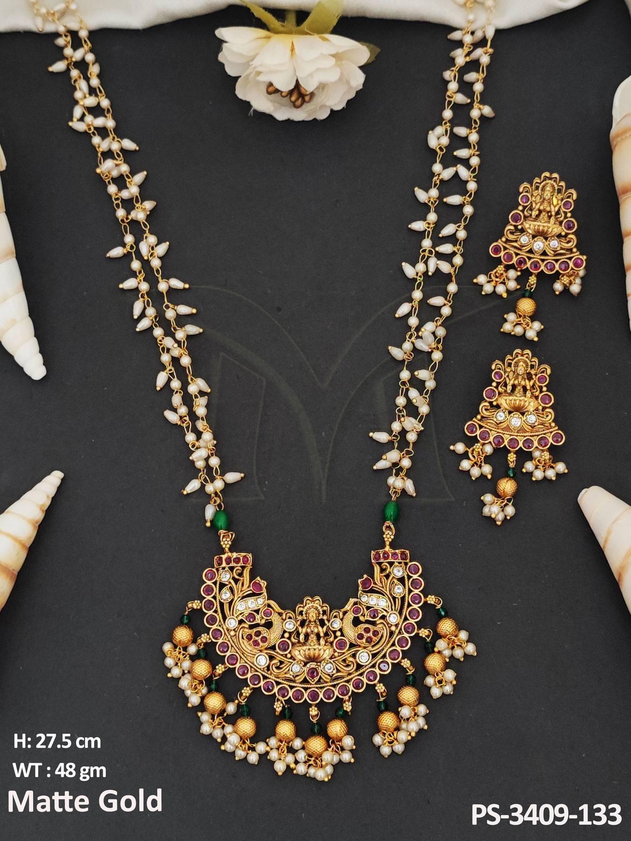 South Styl God Laxmi Design Wedding Wear Temple Pendant Set, PENDANT ...