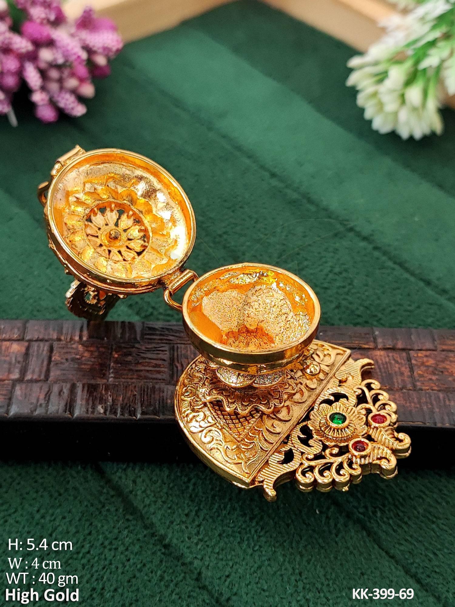 Temple Design High Gold Polish Sindoor Box , Whats Trending,SINDOOR BOX ...