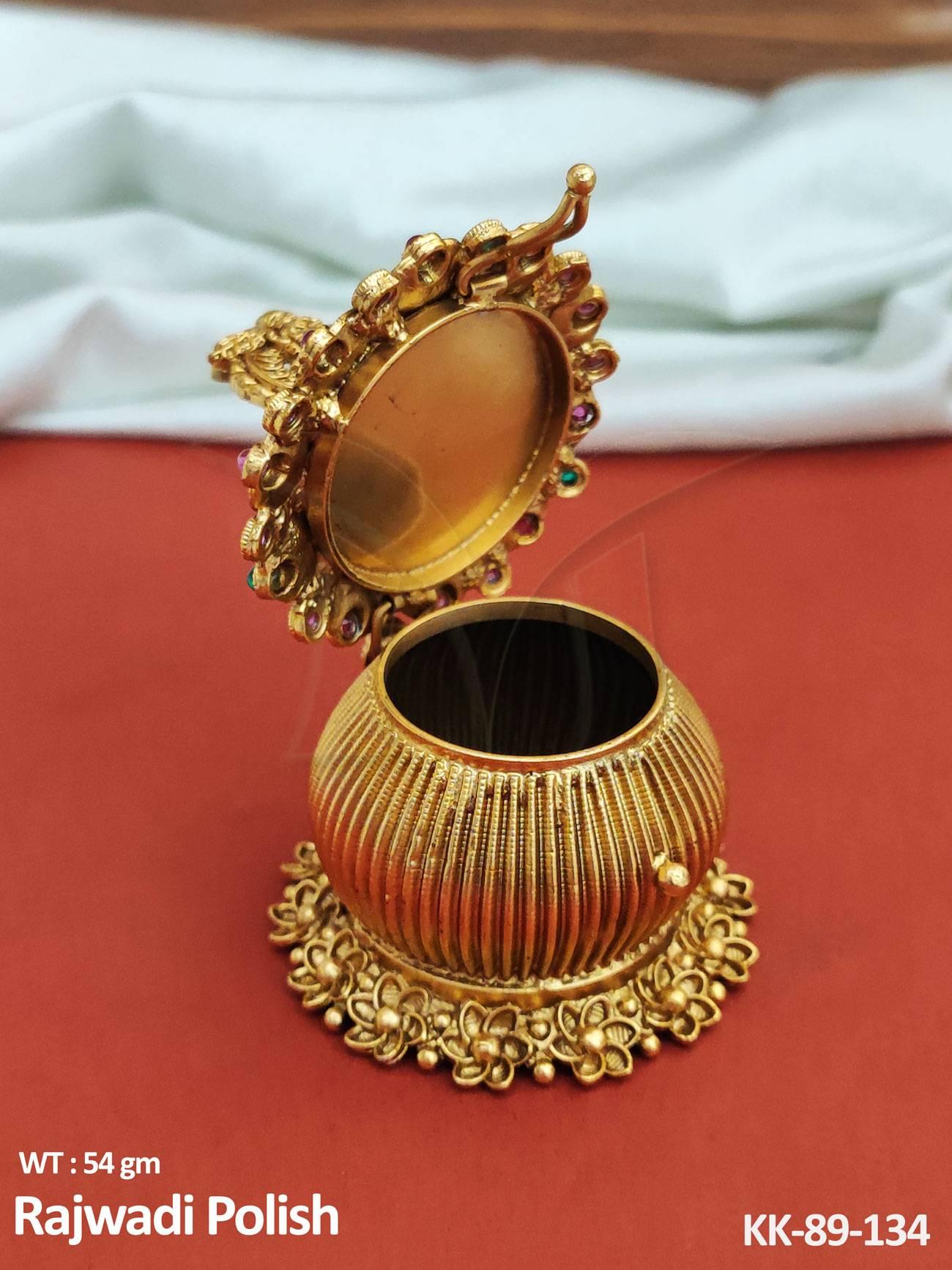 Fancy Design Beautiful Rajwadi Polish Temple Jewellery Sindoor Kumkum ...