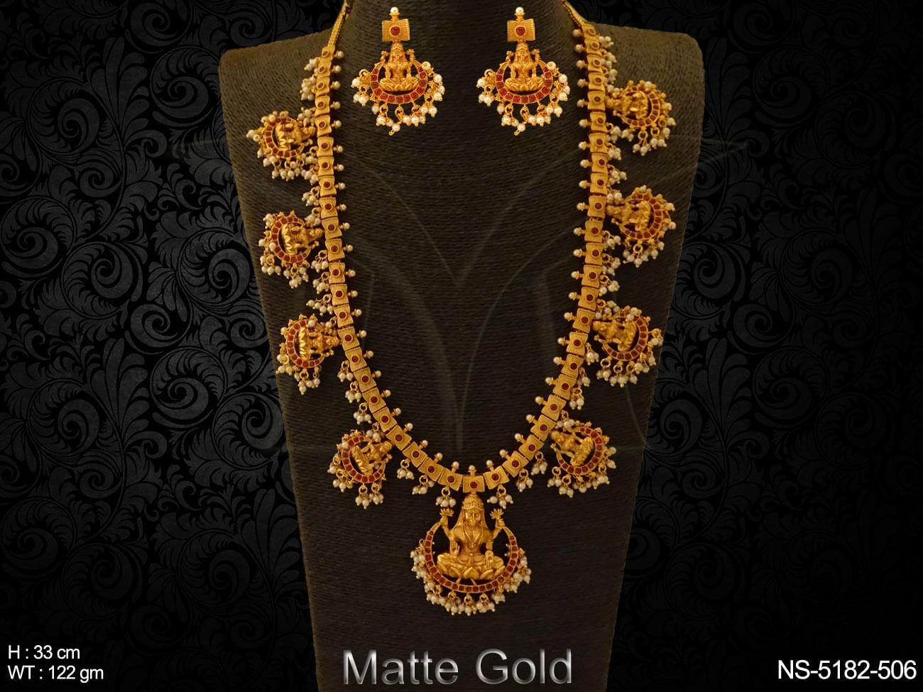 Chand Shape Laxmi Ji Virajit Temple Necklace - NECKLACE SETS - Copper ...