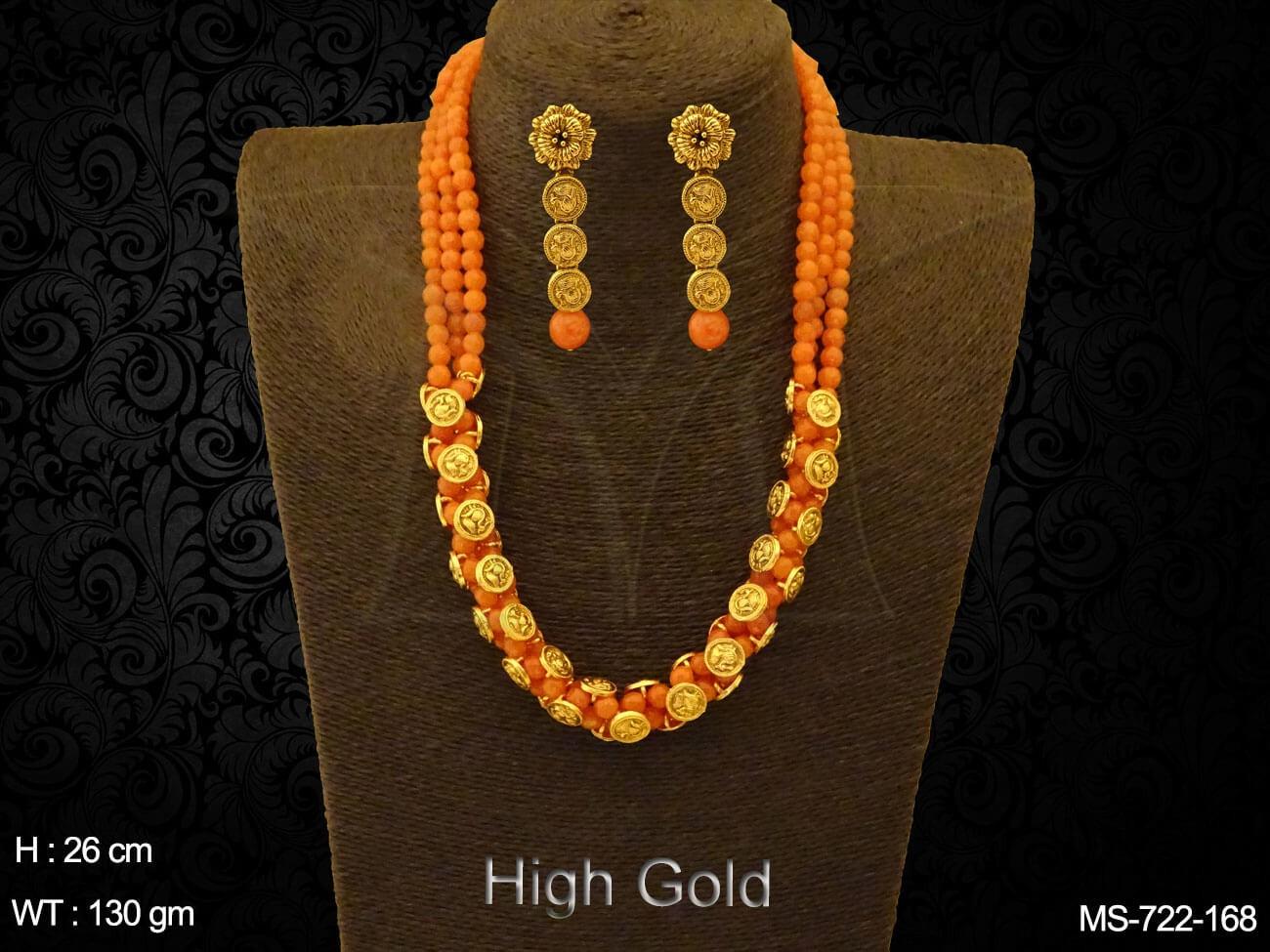 Multi Ball Beads Multi Coins Mala Set - Designer Jewellery - Beaded ...