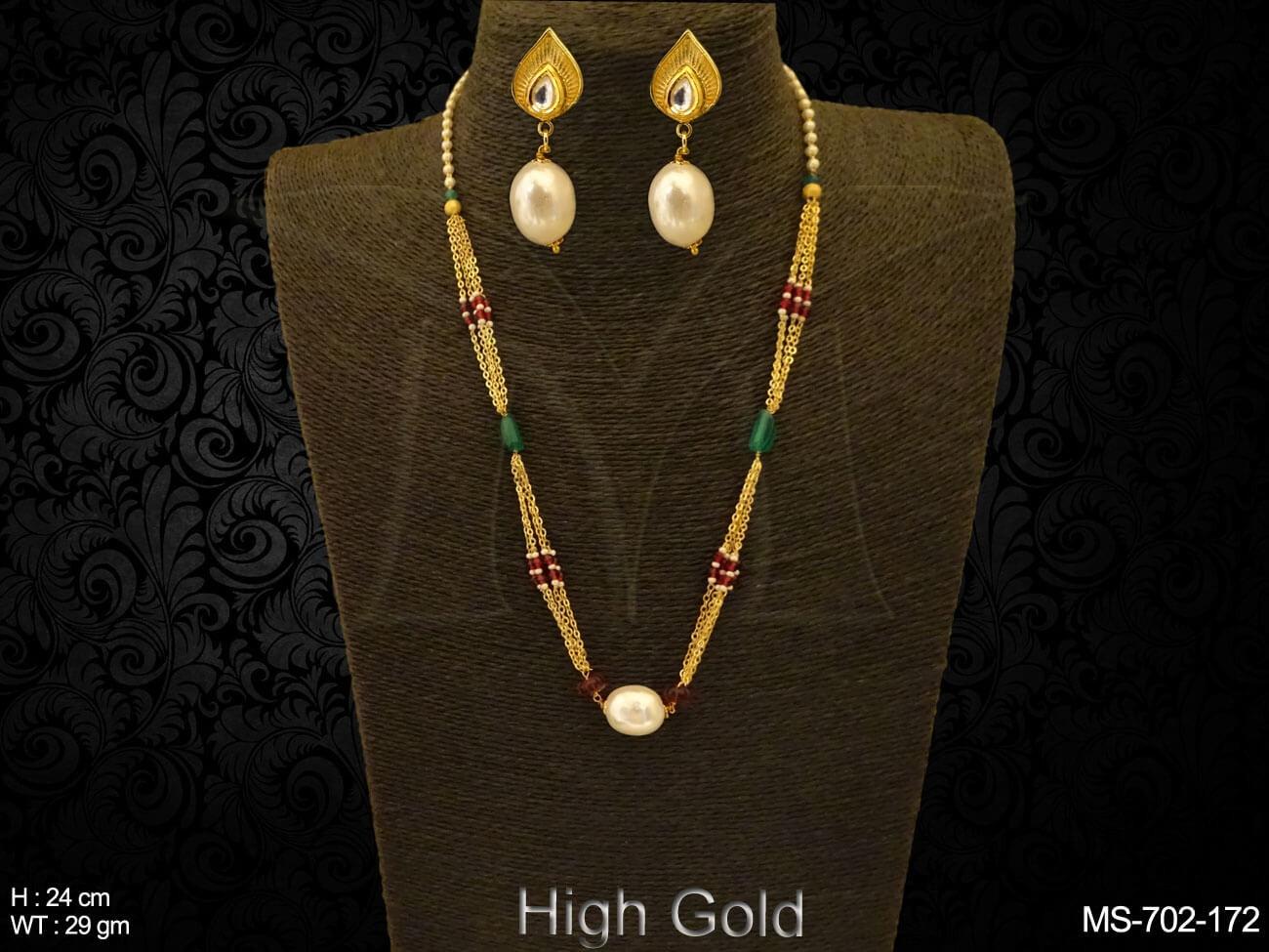 Center Moti Style Delicate Mala Set - Designer Jewellery - Beaded Malas ...