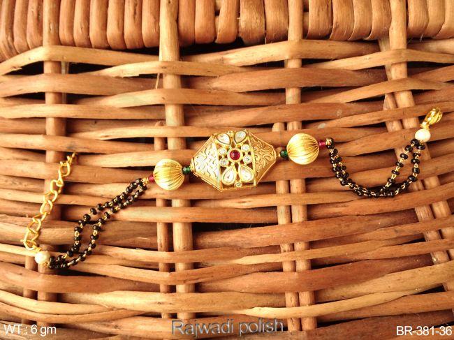 Shatkon design mangalsutra typ Rajwadi bracelet AD diamond - BRACELETS ...
