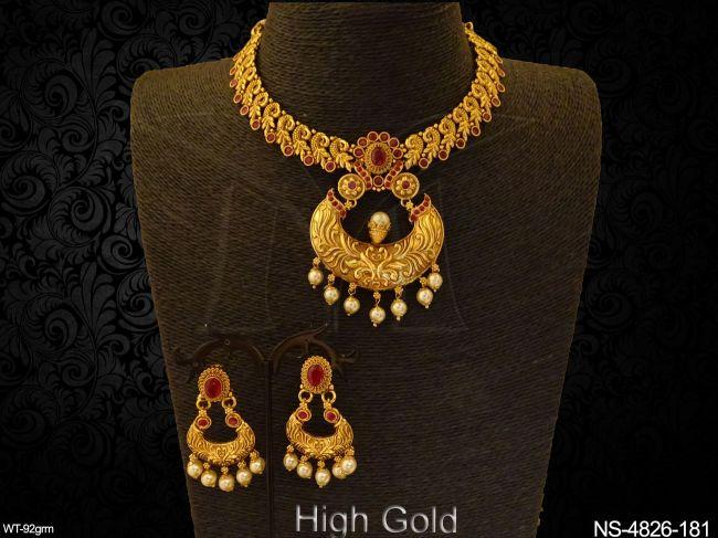 Chand Shape Style Antique Necklace Sets - NECKLACE SETS - Copper and ...